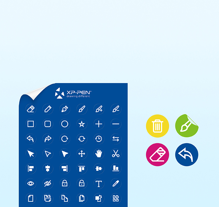 XP-PEN shortcut keys multi-function sticker(Pack of 8) | XP-Pen ...