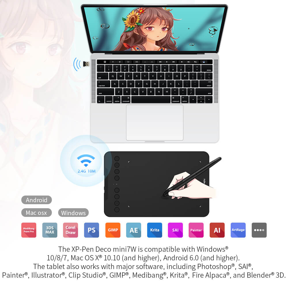 Deco mini 7 Wireless Portable Digital Art Tablet | XP-Pen official Store